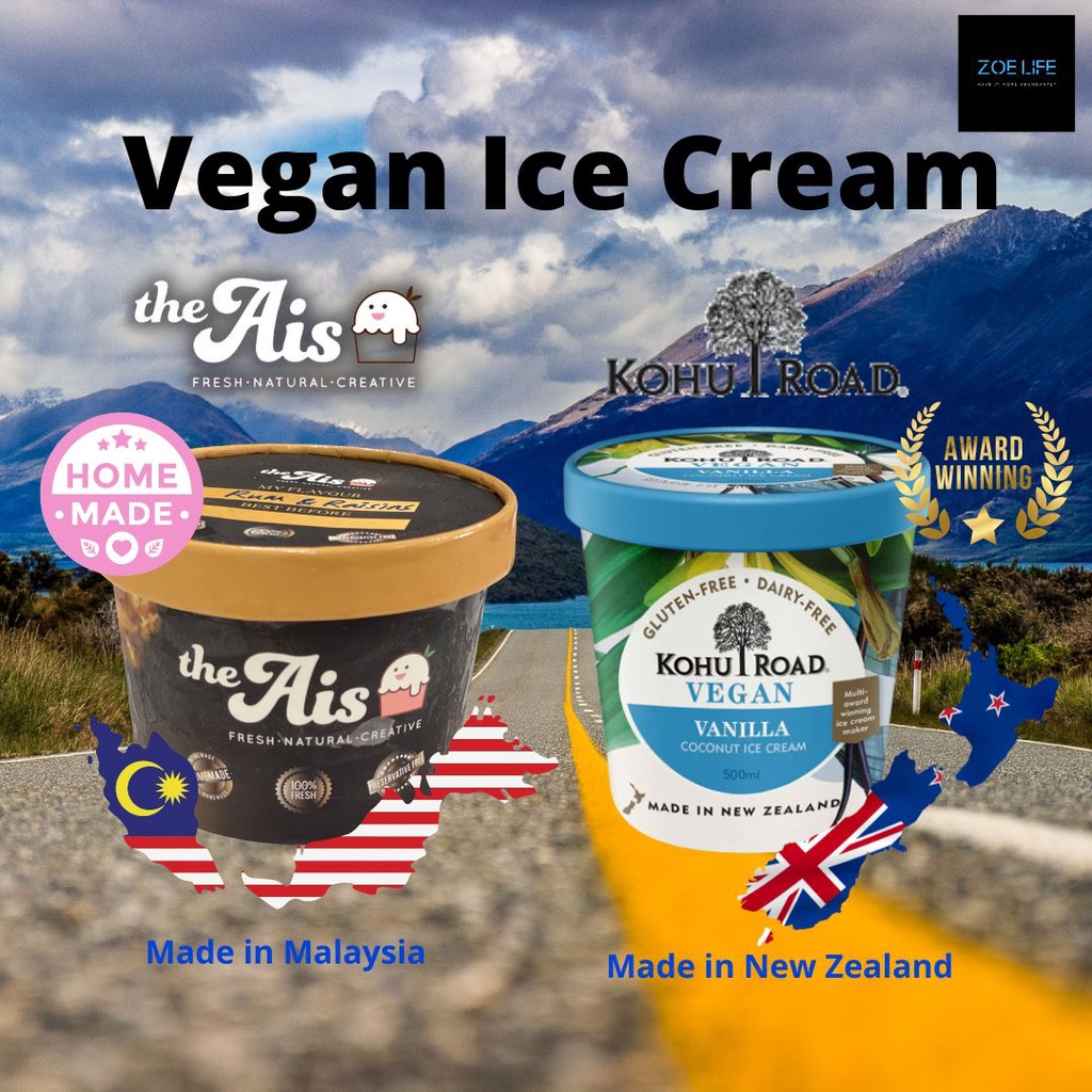 Vegan Ice Cream [ New Zealand Kohu Road & Malaysia Made The Ais ...
