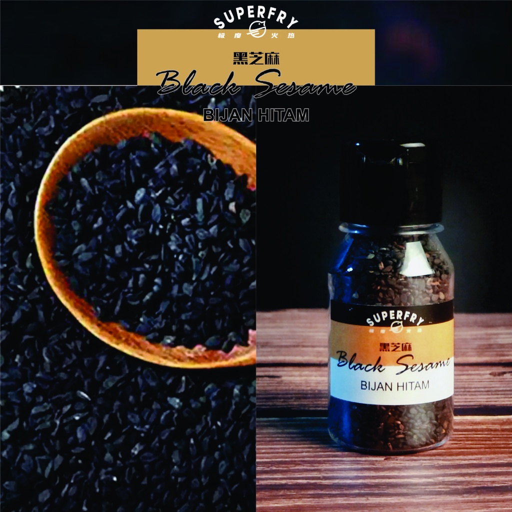 SUPERFRY BLACK SESAME with Screwed cap plastic spice bottle - 50g ...