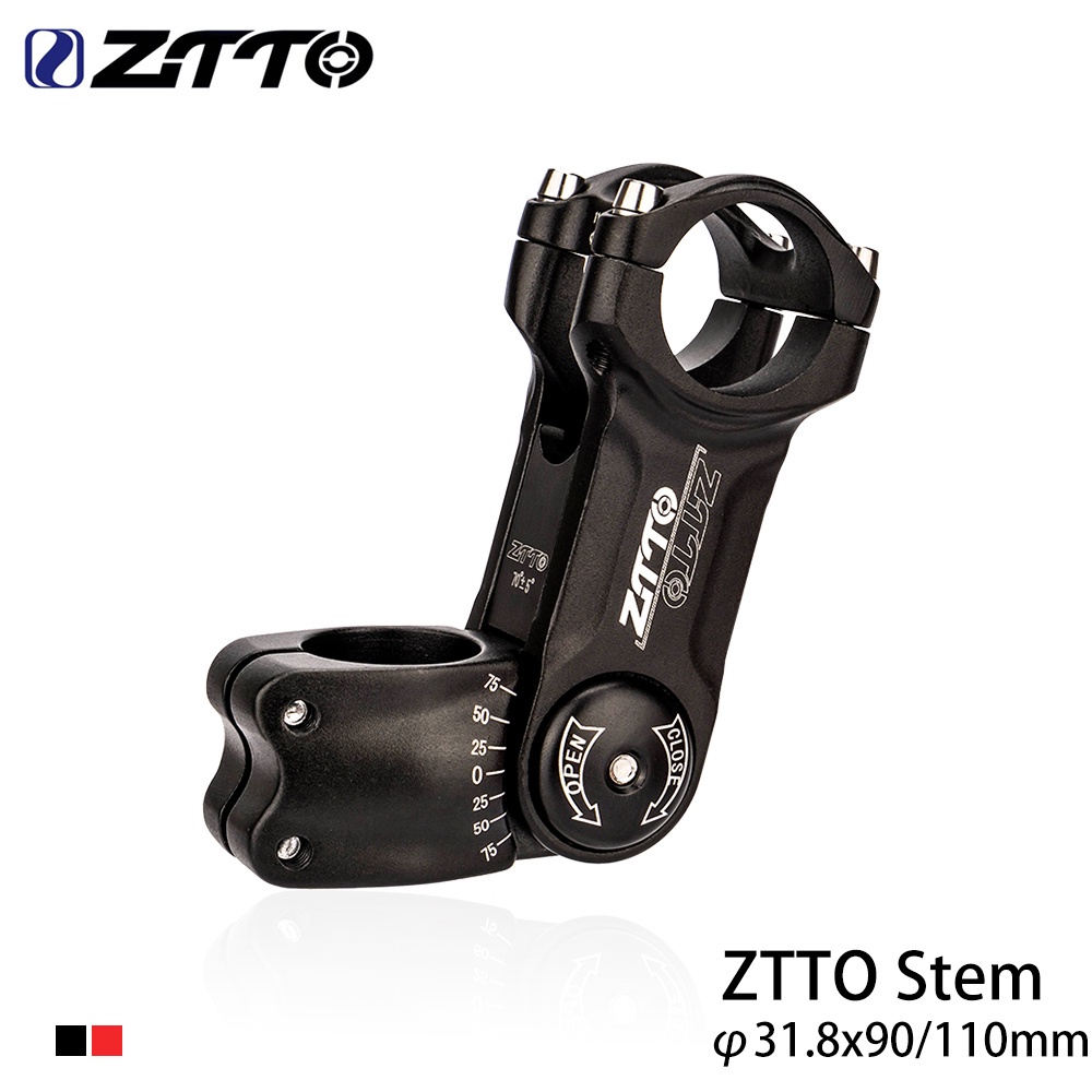 ZTTO Bicycle 70 Degree Riser Adjustable Stem (90mm/110mm x 31.8mm ...