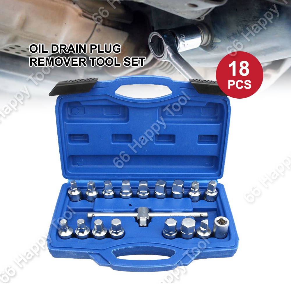 Oil Drain Plug Remover 12pcs / 18pcs Socket Sump Key Set Gearbox Axle ...