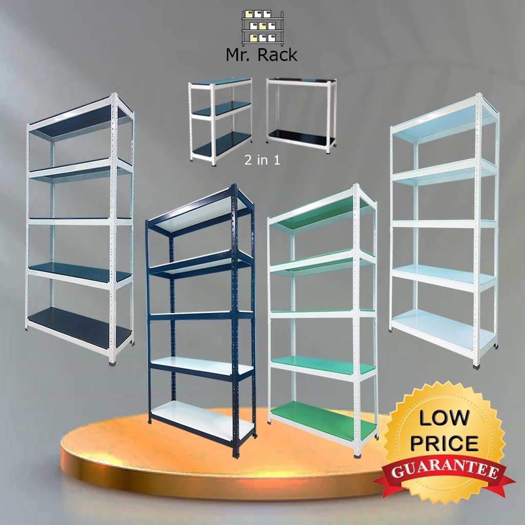 Mr. Rack SO136 5 Tiers 2 in 1 Full Metal Steel Boltless Storage Display ...