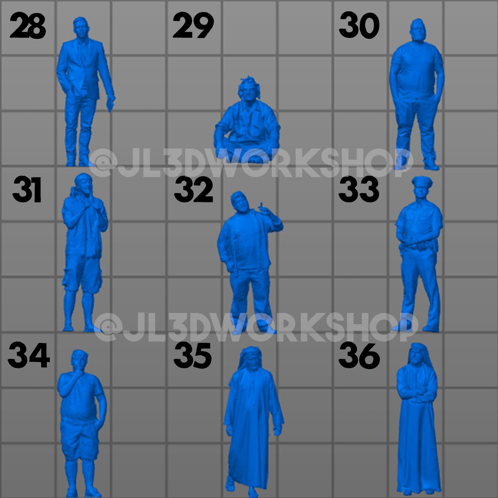JL3D Catalog Figure Scale 1:64 1/ Male64 Number 28-36 Hotwheels, Mini ...