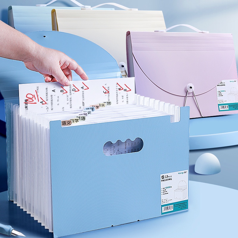 13 Layers Document Bag A4 File Box Multiple Compartments ...