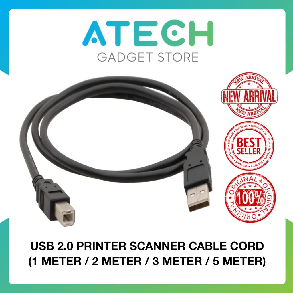 USB 2.0 Printer Scanner Cable Cord 1.5 Meter / 2 Meter / 3 Meter / 5 ...