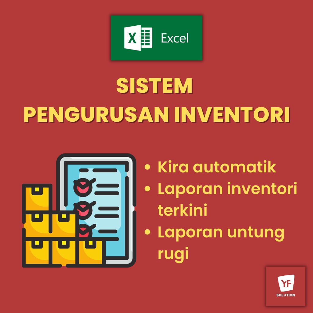 Sistem Pengurusan Inventori 【Excel】- Kiraan Stok Automatik | Laporan ...