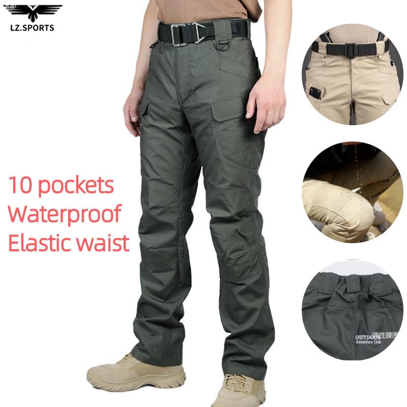 ♣ [Ready Stock] cargo pants men slim fit hiking Ix7 tactical seluar kerja lelaki kargo training ...