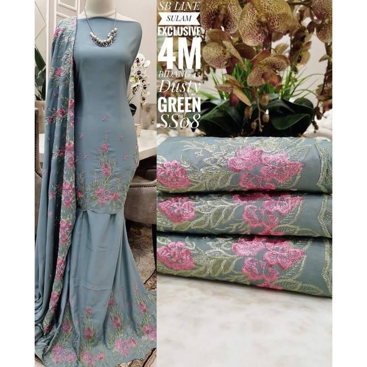 KAIN PASANG KAIN SB LINE SULAM KAIN SULAM EXCLUSIVE | Shopee Malaysia