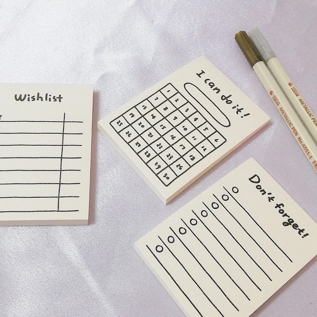 Basic Memo / To-Do Pad / Calendar / Diary Sticky Note - 50 Sheets ...