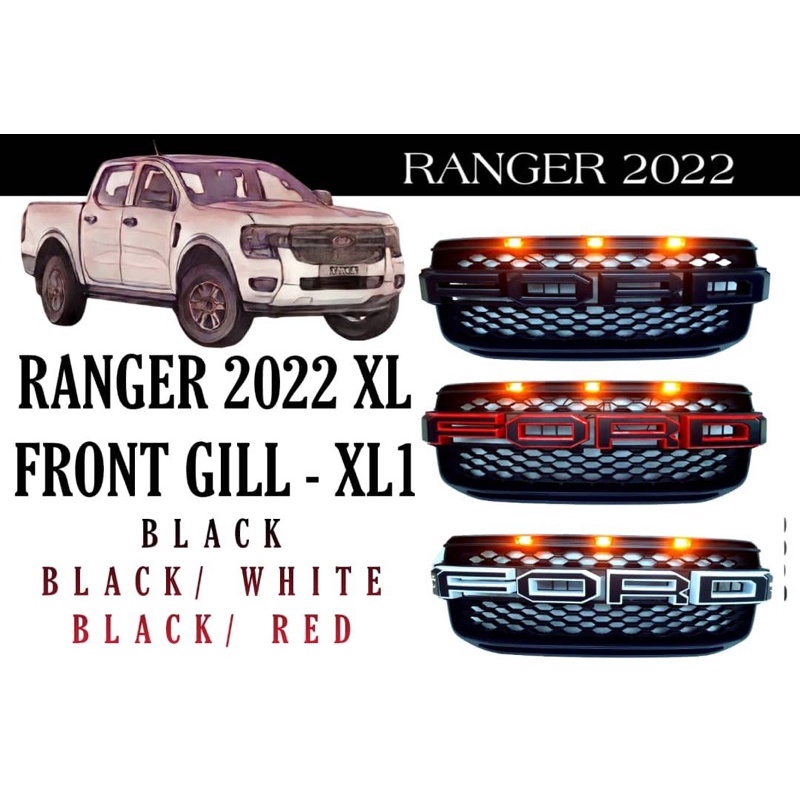 Ford ranger T9 2022 2023 2024 XL V1 Front grill grille led lamp light ...