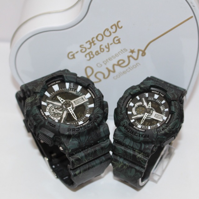 (New Arrive) Casi O Gshock Ga-110 Flora couple dual time watch FREE BOX ...