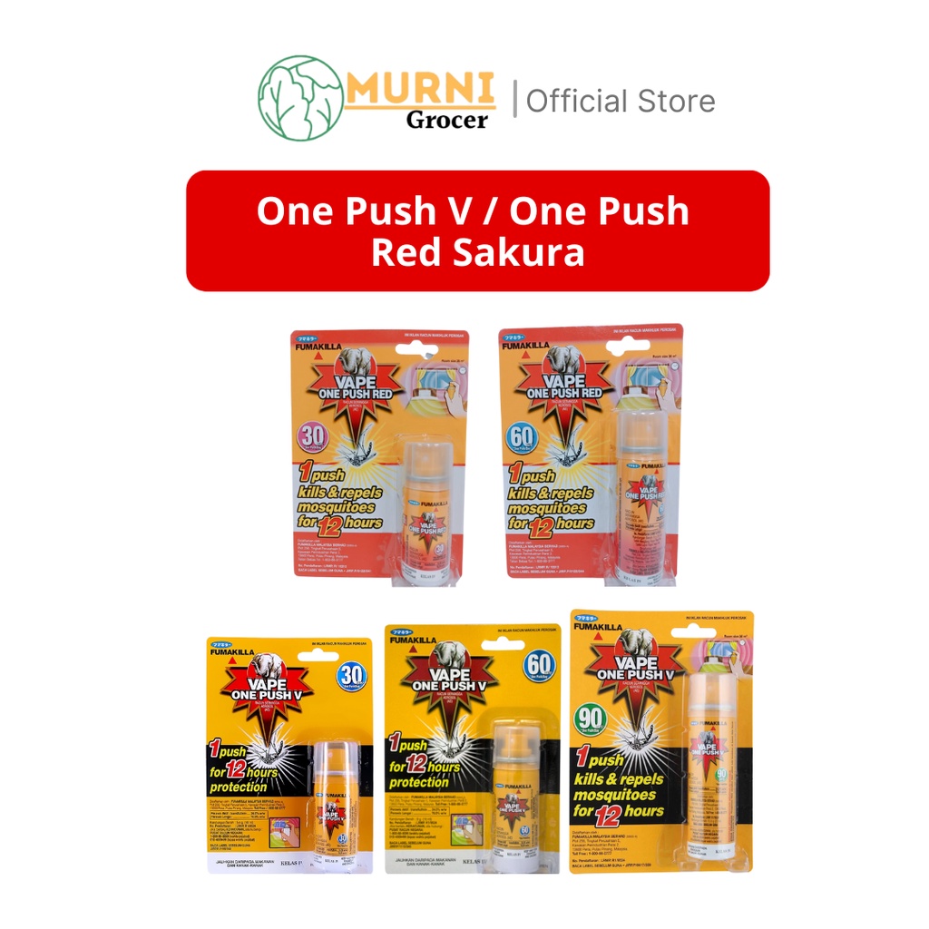 Fumakilla Vape One Push V / One Push Red Sakura (90/60/30 Days) | Murni ...
