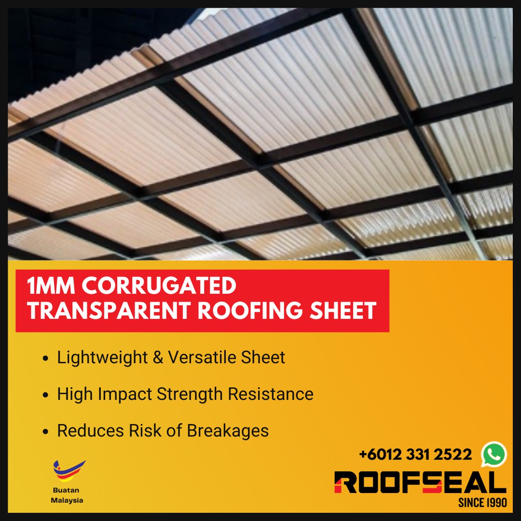 1mm Corrugated Transparent Roofing Sheet | Bumbung Atap Cerah Lutsinar ...