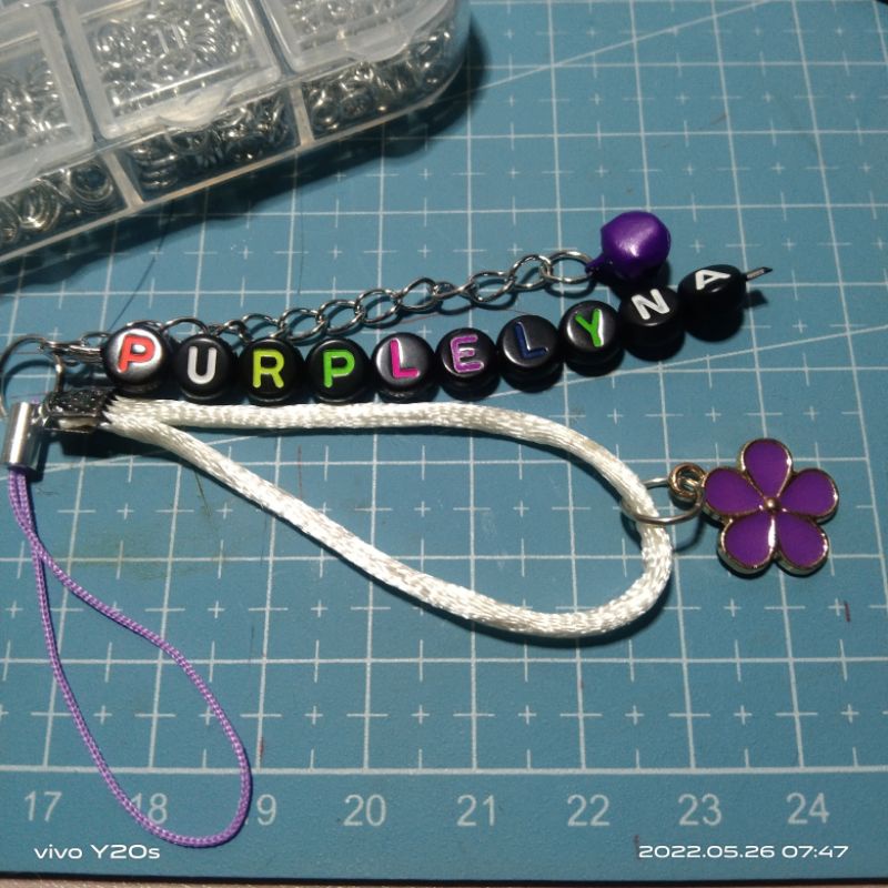 Handmade Rantai Kucing Keychain Nama Phone Strip Custom Made Boleh ...