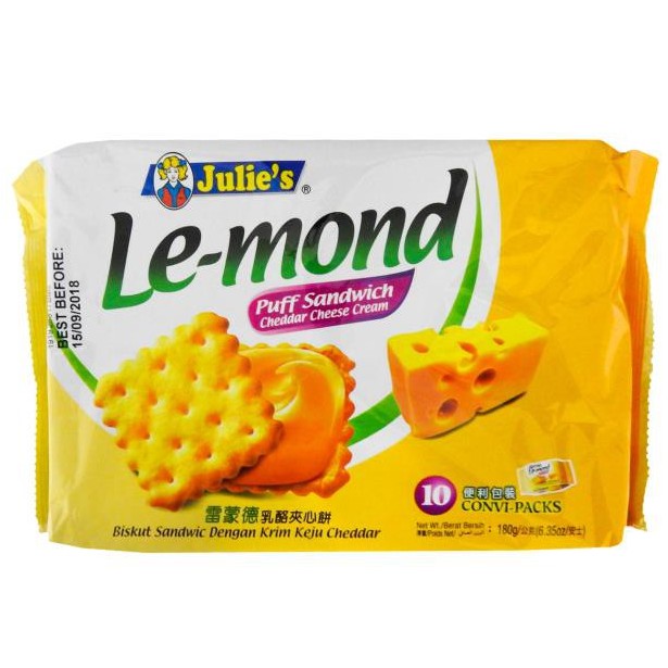 Julie's Le-mond Puff Sandwich Cheddar Cheese Cream 10 Convi-Packs 180g | Shopee Malaysia