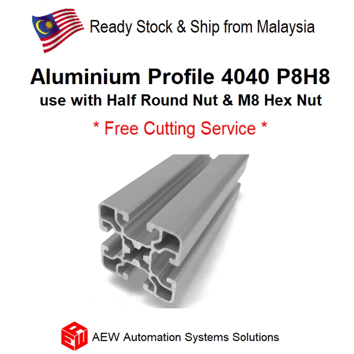 Aluminium Profile 4040 P8H8 [Customize Length] | Shopee Malaysia