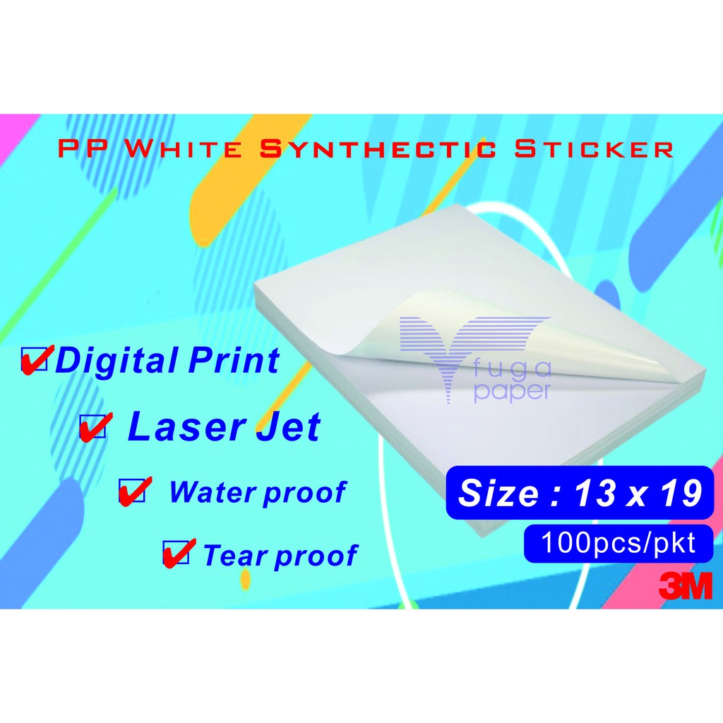 60gram PP White Synthetic Sticker 13x19"/PVC Sticker/PP Sticker 60g 3M ...