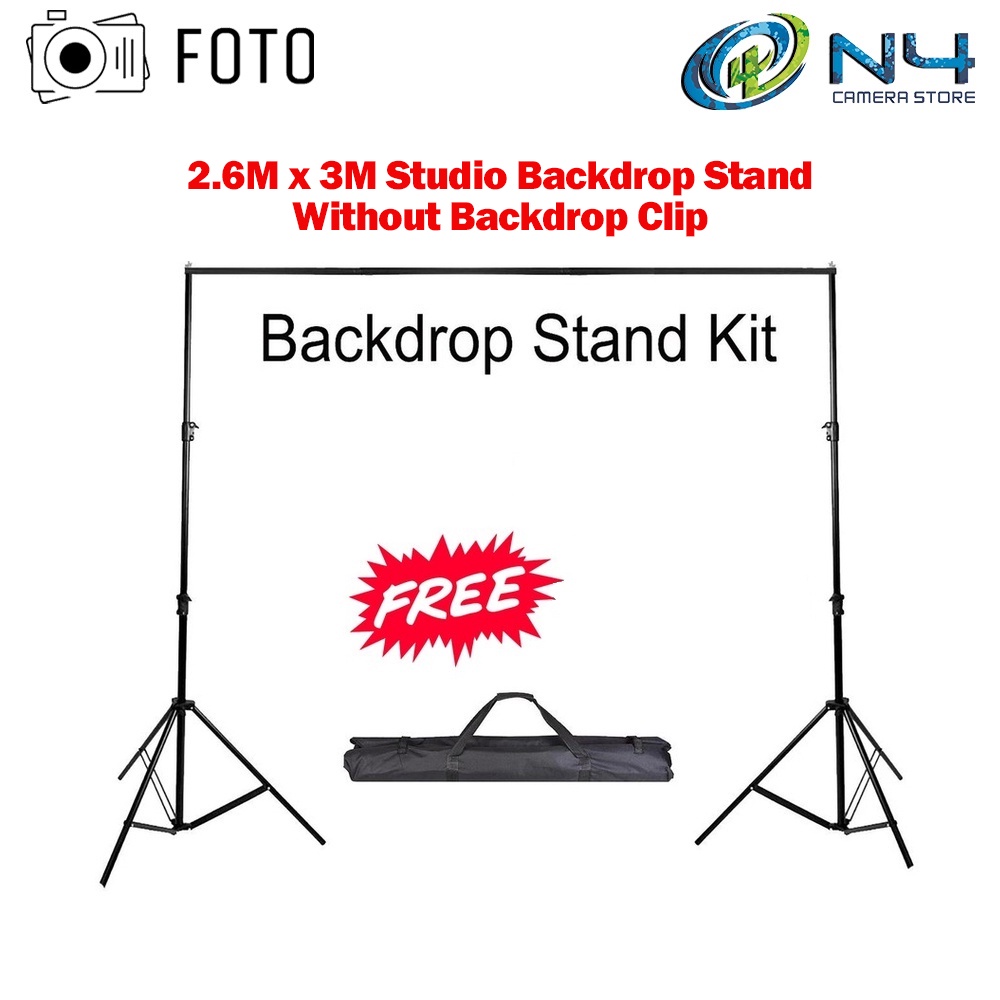 Foto Photo Studio Kit Set Backdrop Stand with Storage Bag & 4 Backdrop ...