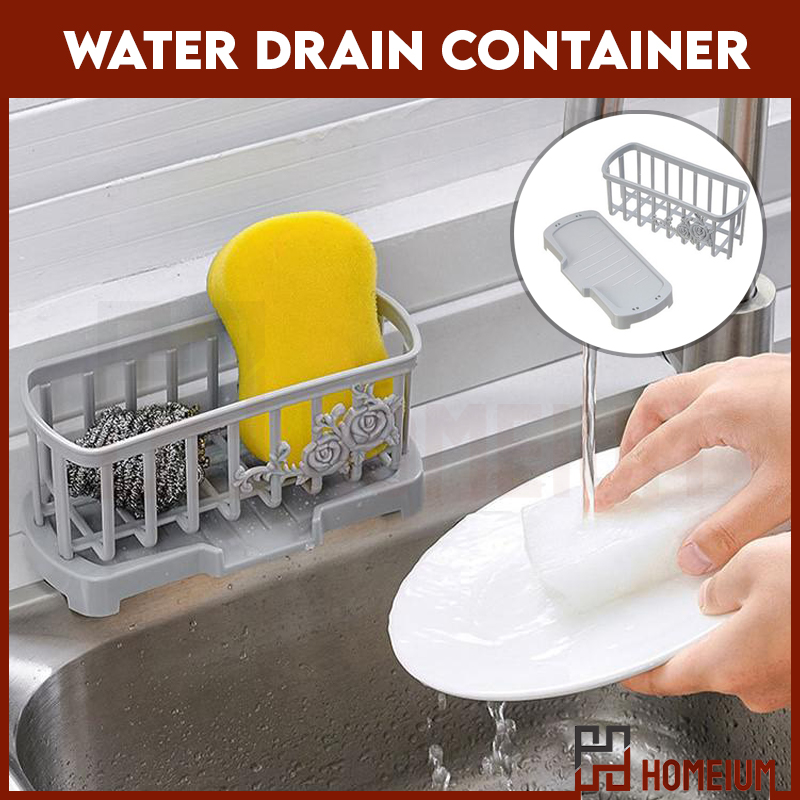 Homeium Sink Water Drain Container Filter Kitchen Shelving Organizer ...