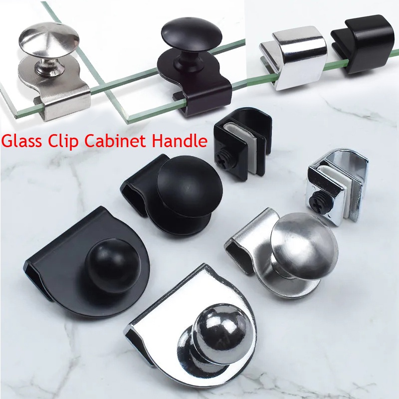 Glass Clip Handle Cabinet Pulls Handle Office Glass Door Handle Display ...