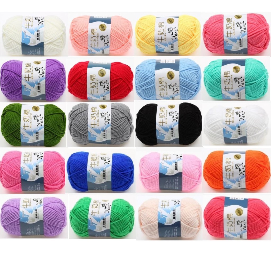 [MY Ready Stock] 50g Milk Cotton Thread/ Yarn 5 Strands Benang Kait ...