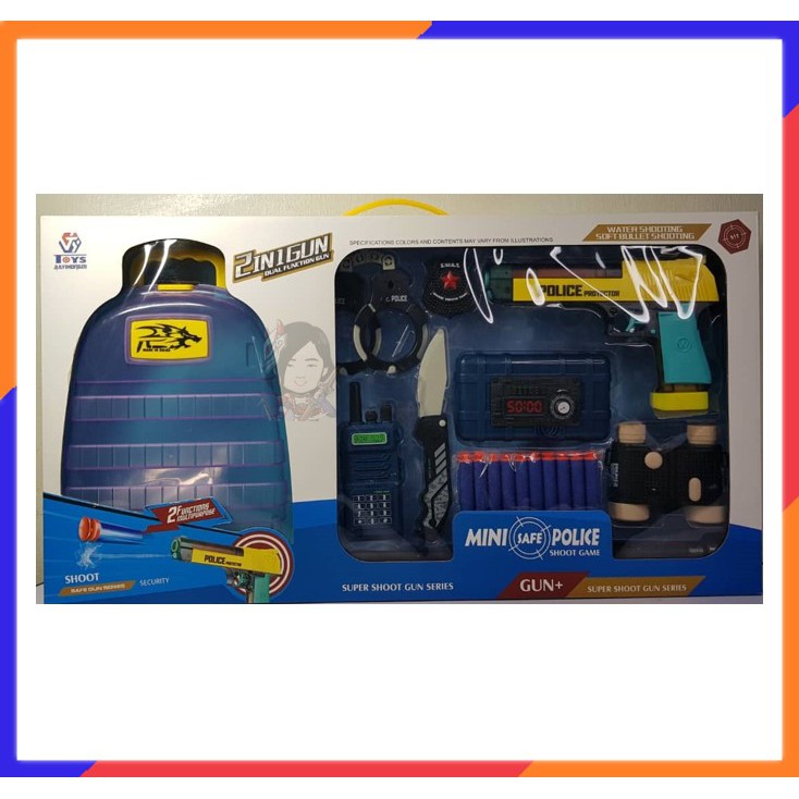 Children Kids Pretend Playset 2-IN-1 GUN DUAL FUNCTION GUN - MINI SAFE ...