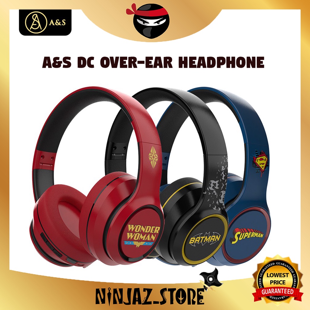 A&S DC Over-Ear Wireless Headphones Bluetooth Headphone - Batman ...