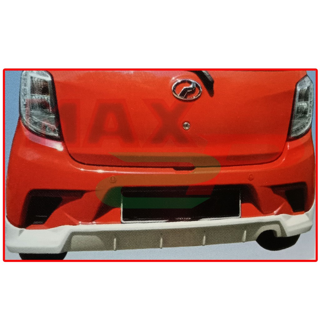 Perodua Axia SE (Sportivo) Style Rear Back Skirt Lower Lip Spoiler ...