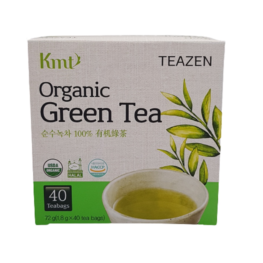 KMT TEAZEN Organic Green Tea MADE IN KOREA 40 Teabags x 1.8g [HALAL ...