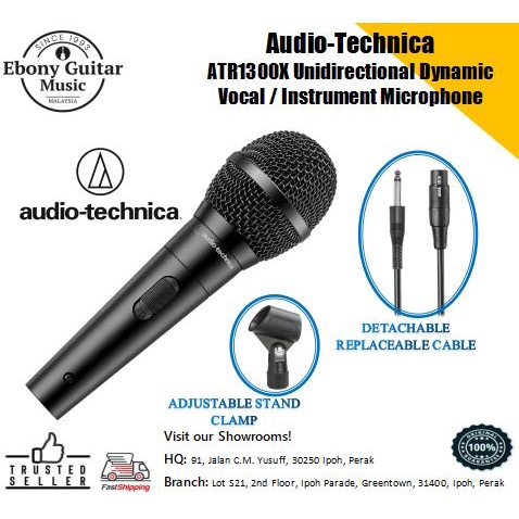 Audio Technica ATR1300X Series Unidirectional Dynamic Vocal/Instrument ...