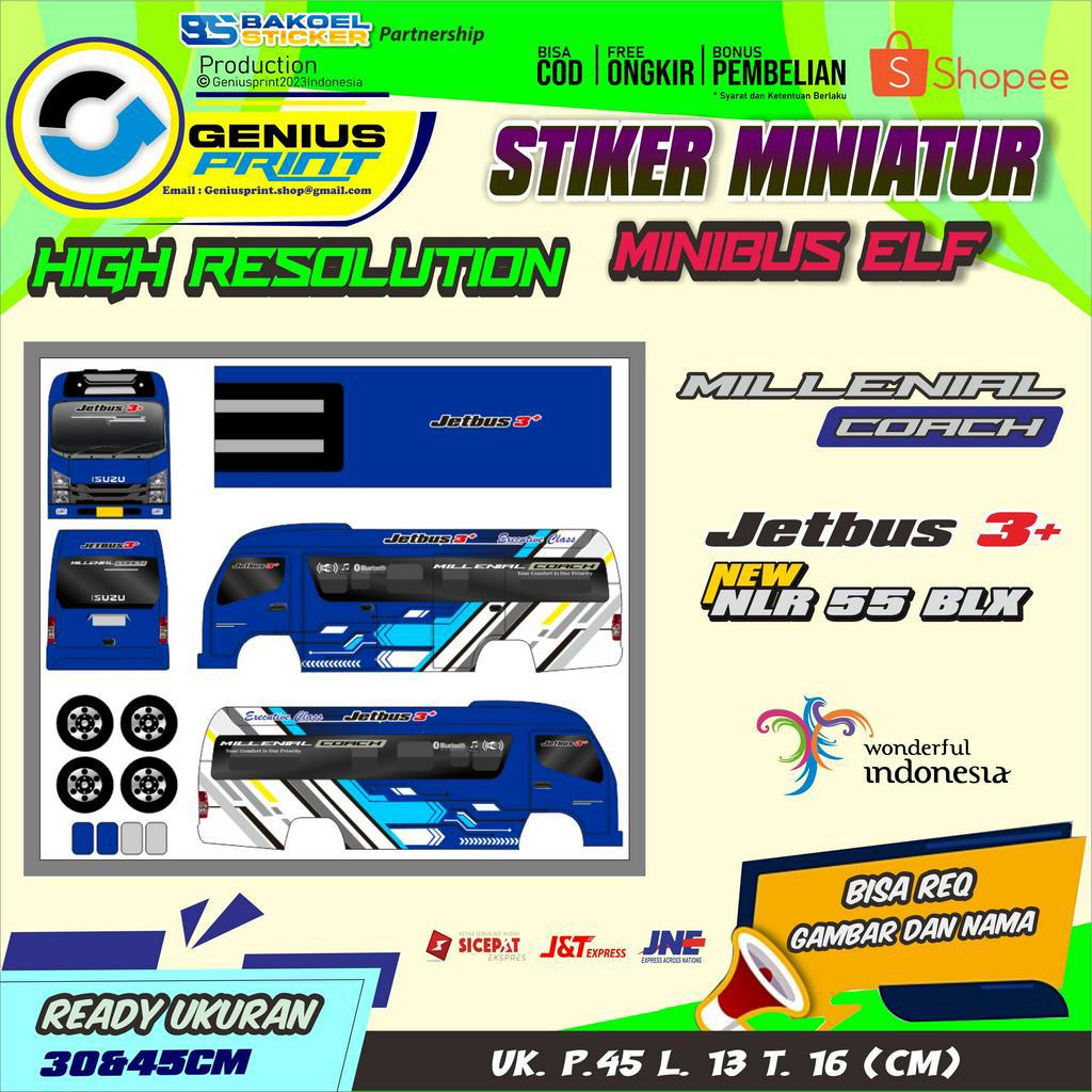 STICKER A3 MINIATURE MINIBUS ELF NLR 55 BLX Uk.30&45cm | Shopee Malaysia
