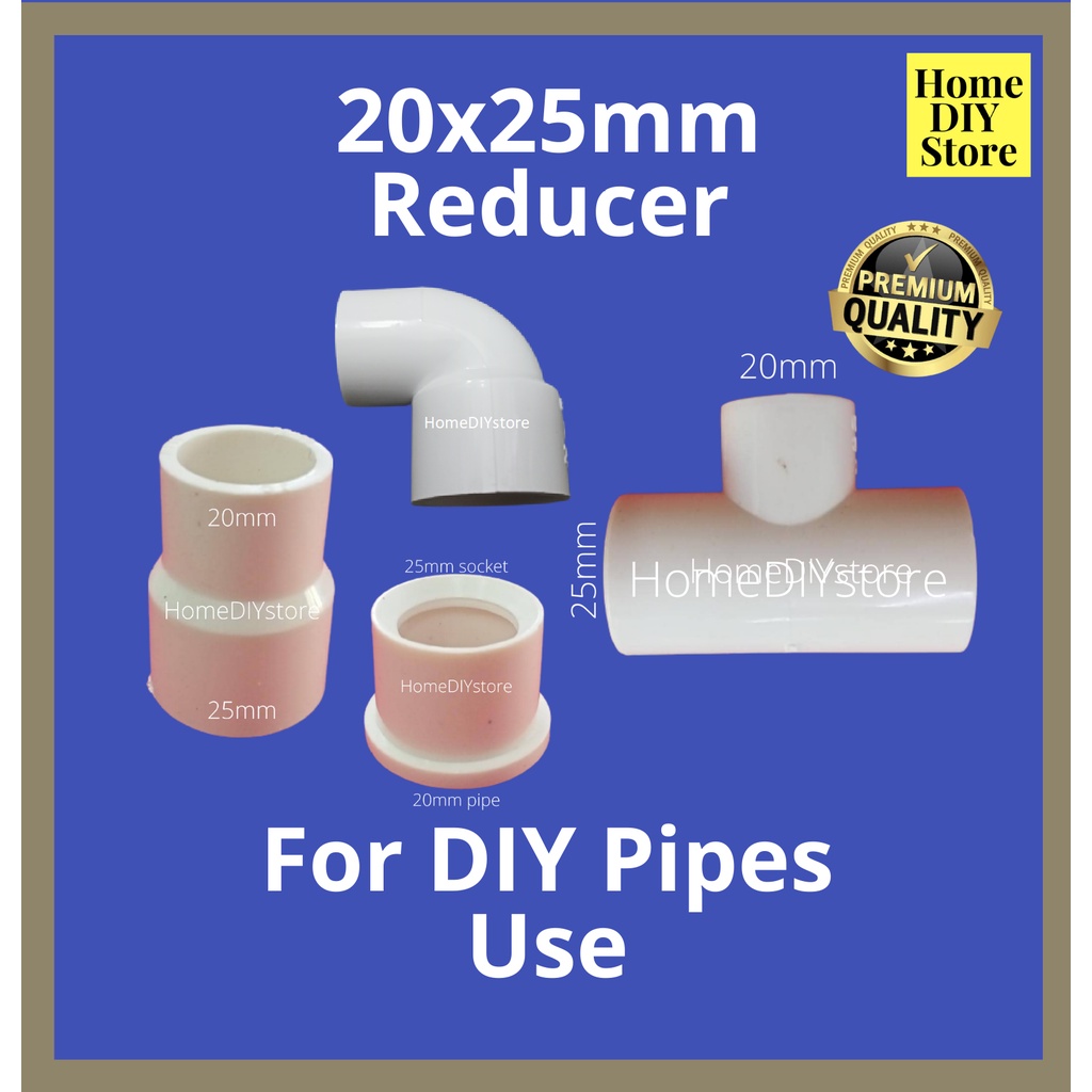 20mmx25mm PVC Reducer fittings FOR DIY WHITE PIPES | Shopee Malaysia