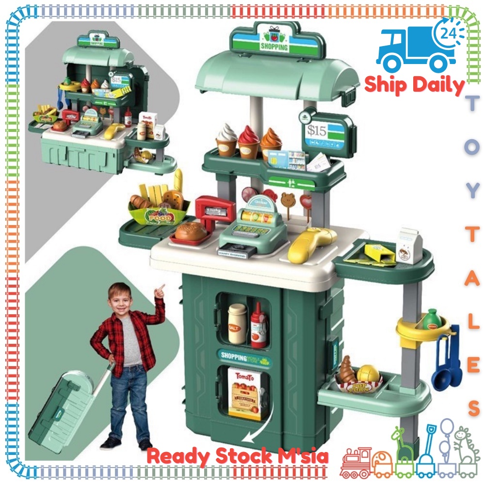 BIG Supermarket Pretend Play Set [75cm- Foldable Suitcase ] Ice Cream ...