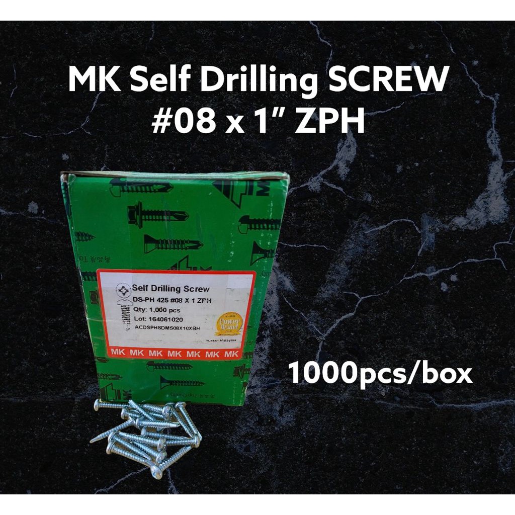MK Self Drilling Screw #08x1" 1000pcs/box Screw metal skru ekor udang ...