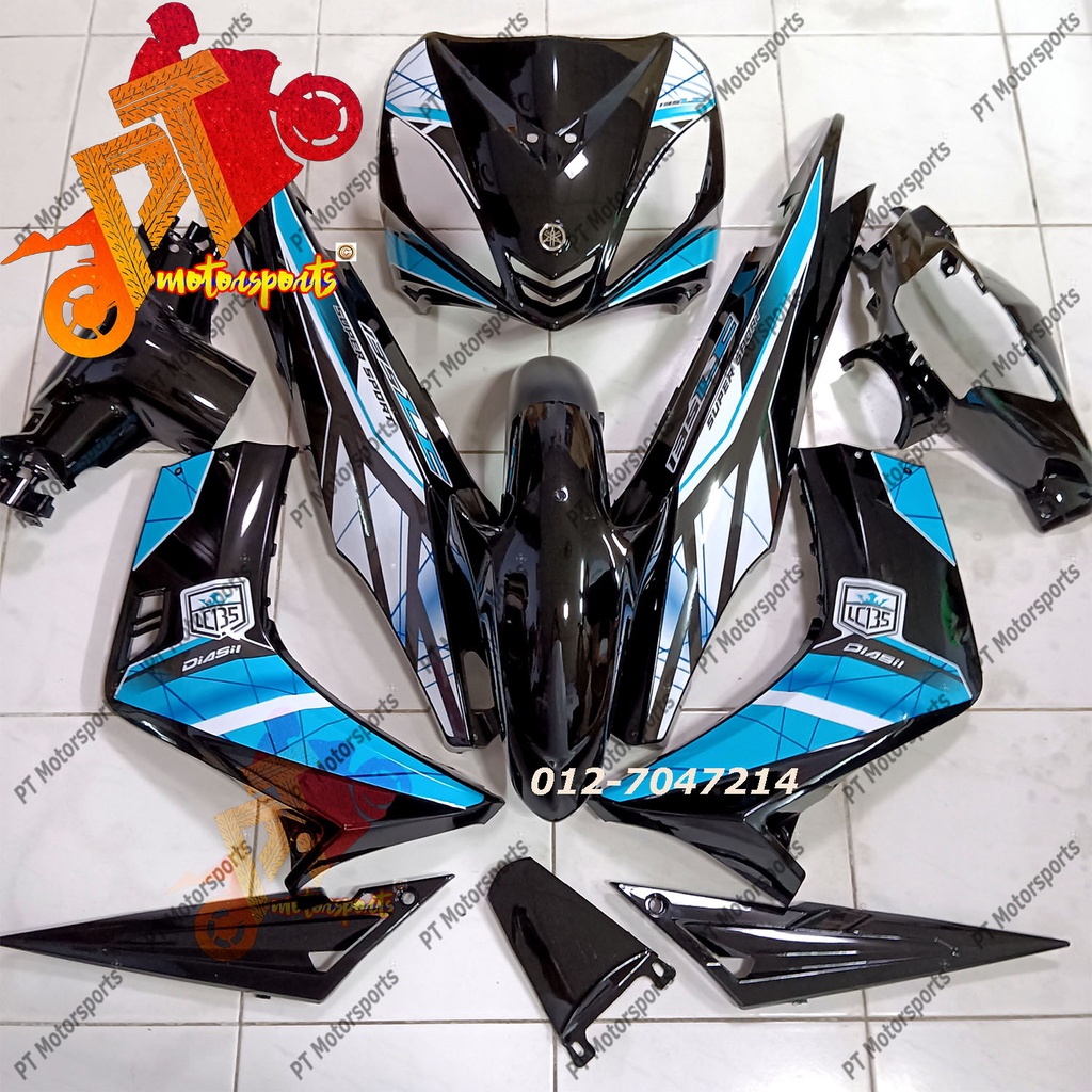 Yamaha LC 135 V1 Cover Set Black Exciter Kings 2021 Winter White 88 OEM ...