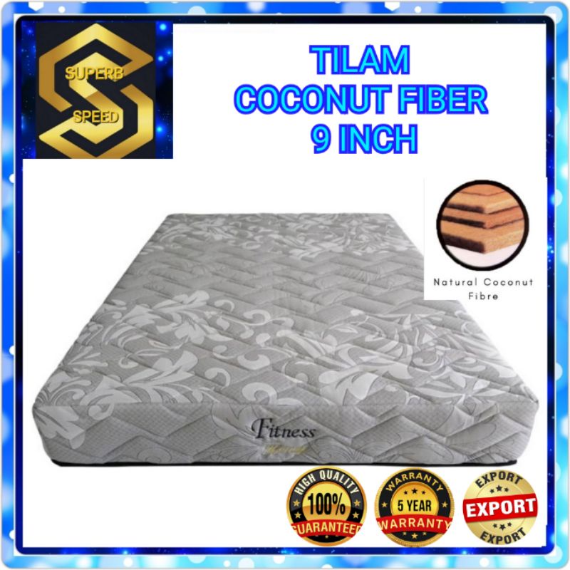 HONEY FITNESS 9" TILAM NATURE COCONUT FIBER MATTRESS SINGLE & QUEEN ...