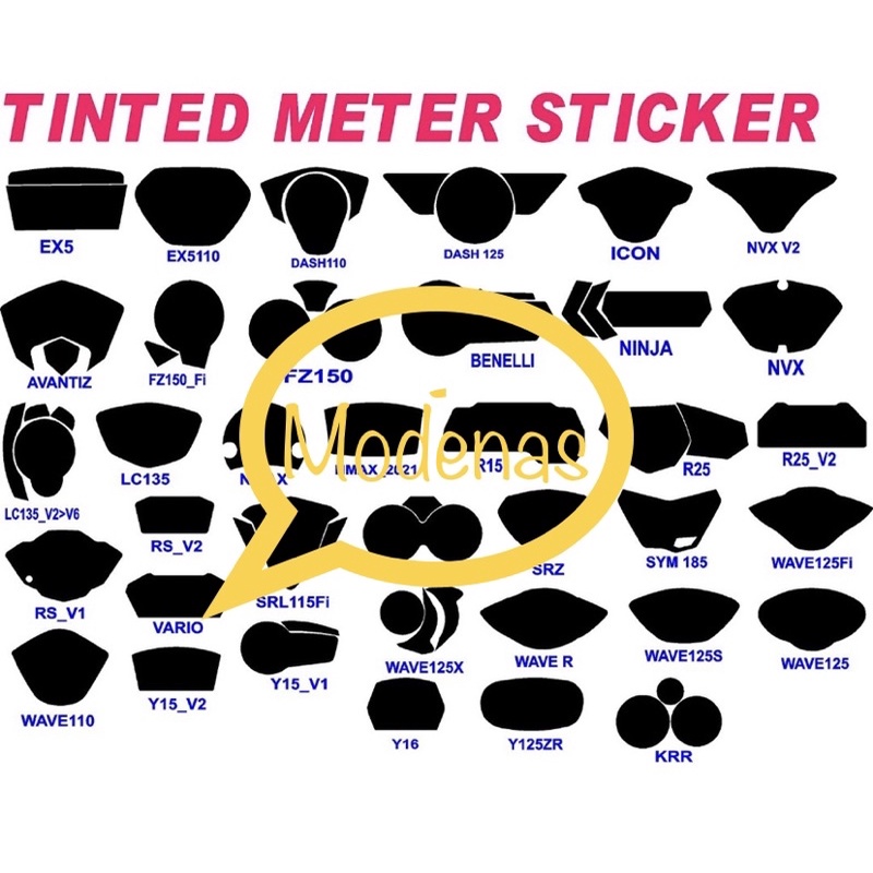 modenas kriss/karisma/Mr1/dinamik/gt128 sticker meter tinted smoke ...