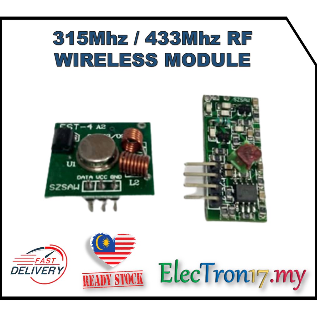 315 Mhz 433Mhz RF Wireless Transmitter And Receiver Module | Shopee ...