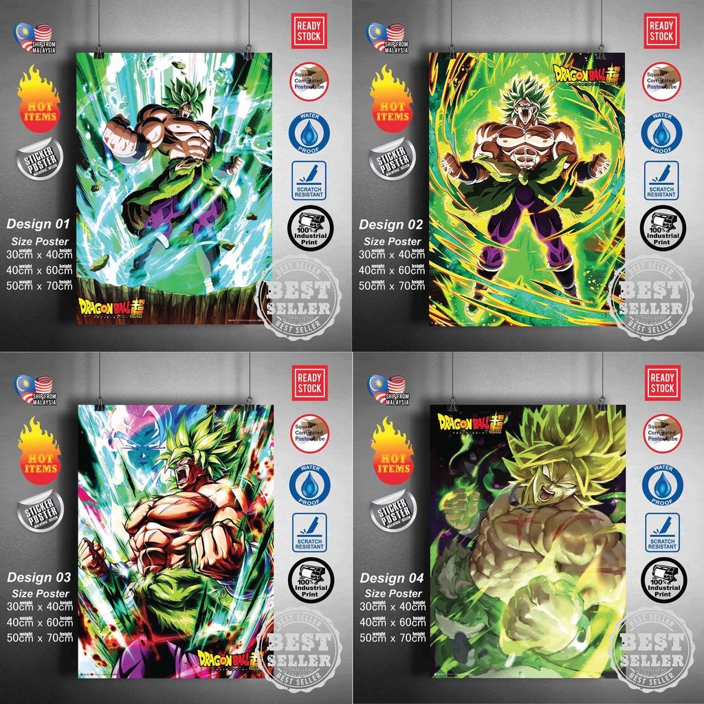【READY STOCK】Dragon Ball Movie Poster Super Sanyan Goku Vegeta Gohan ...