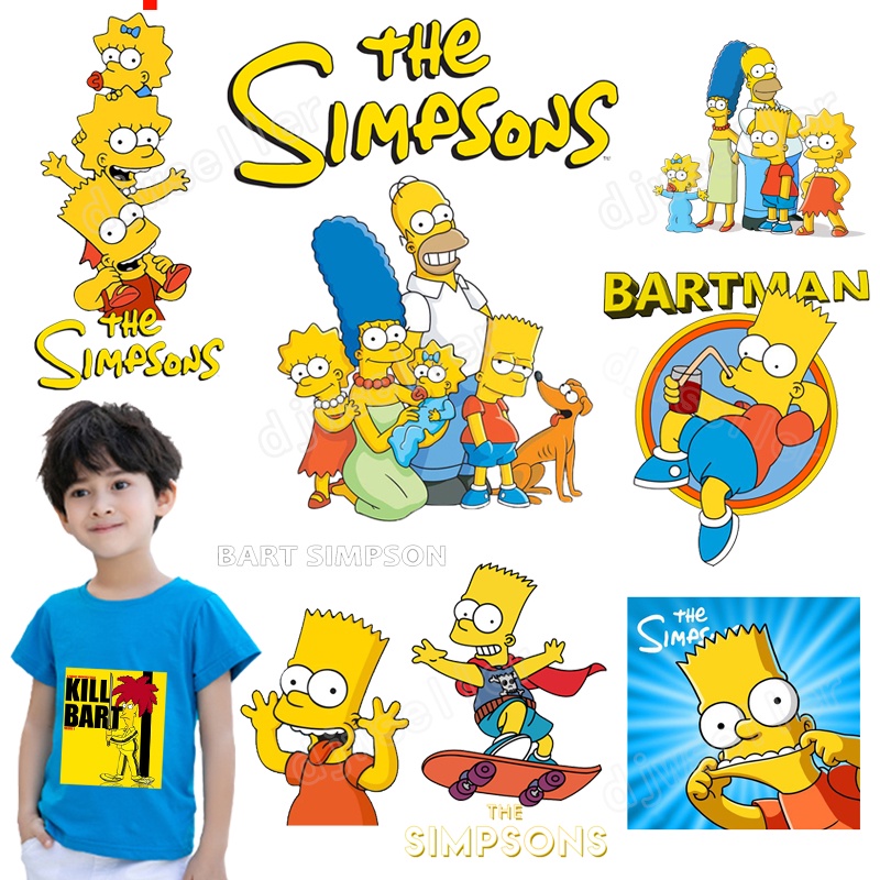 The Simpsons Ironing Patches Cartoon Heat Transfer Stickers Clothes DIY ...