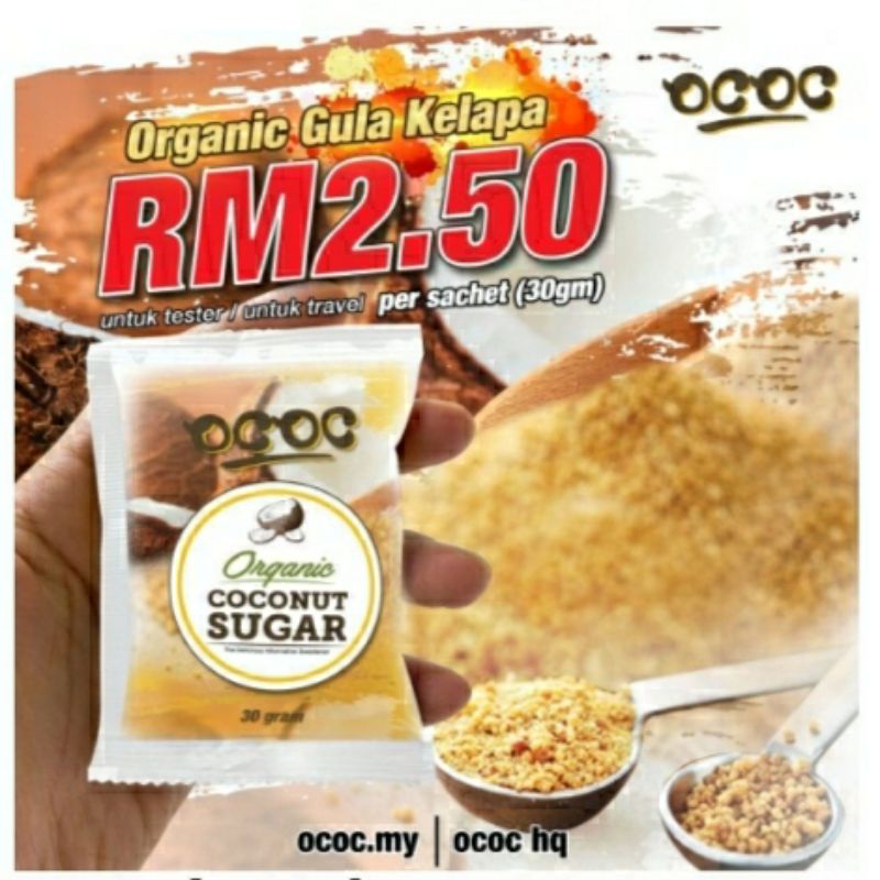 Gula Kelapa Organik OCOC Organic Coconut Sugar (5 sachet x 30 g ...