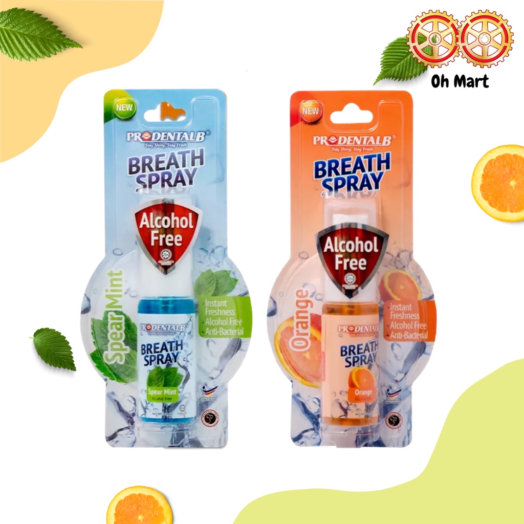 ProdentalB Breath Spray Antibacterial Orange/Spearmint/Value Pack 20ml ...