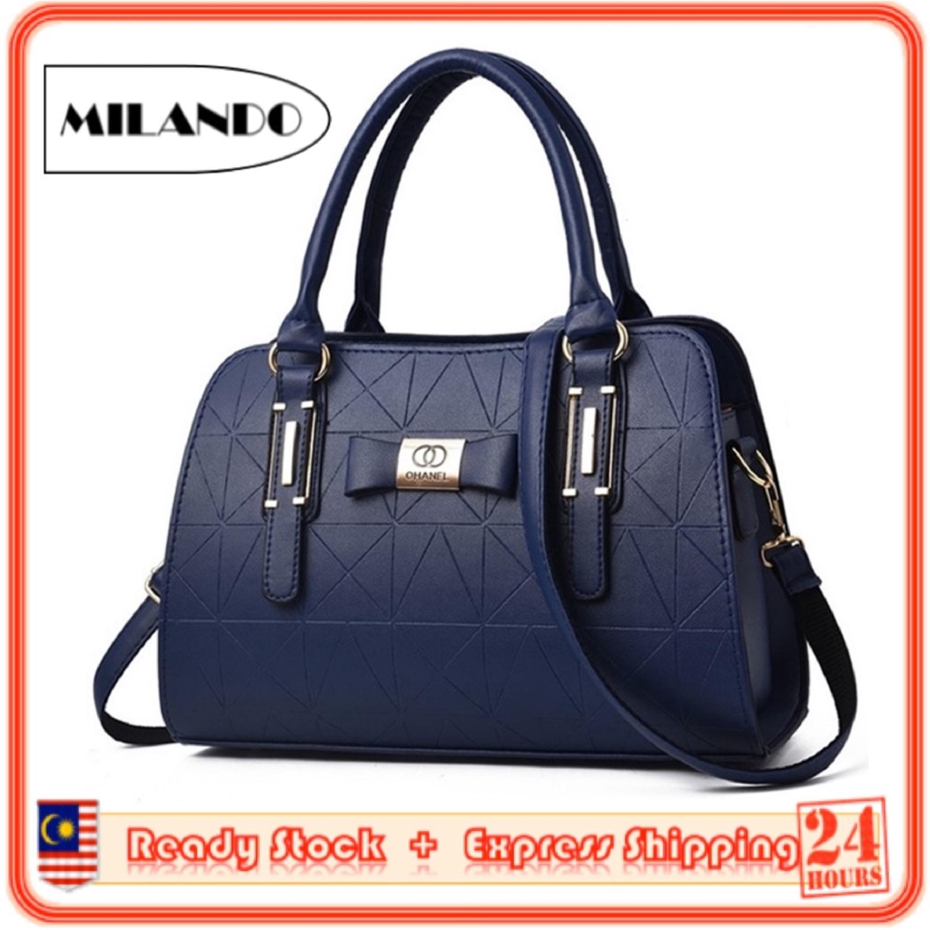 MILANDO Women PU Leather Ladies Tote Bag Handbag Handbeg Wanita Bags ...