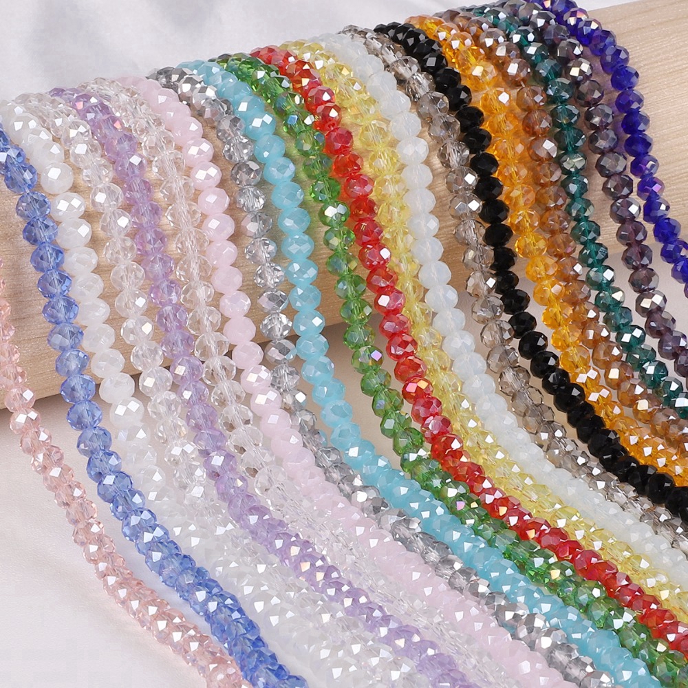 2 3 4 6 8mm Multi Color Crystal Beads Cut Faceted Round Glass Beads For ...