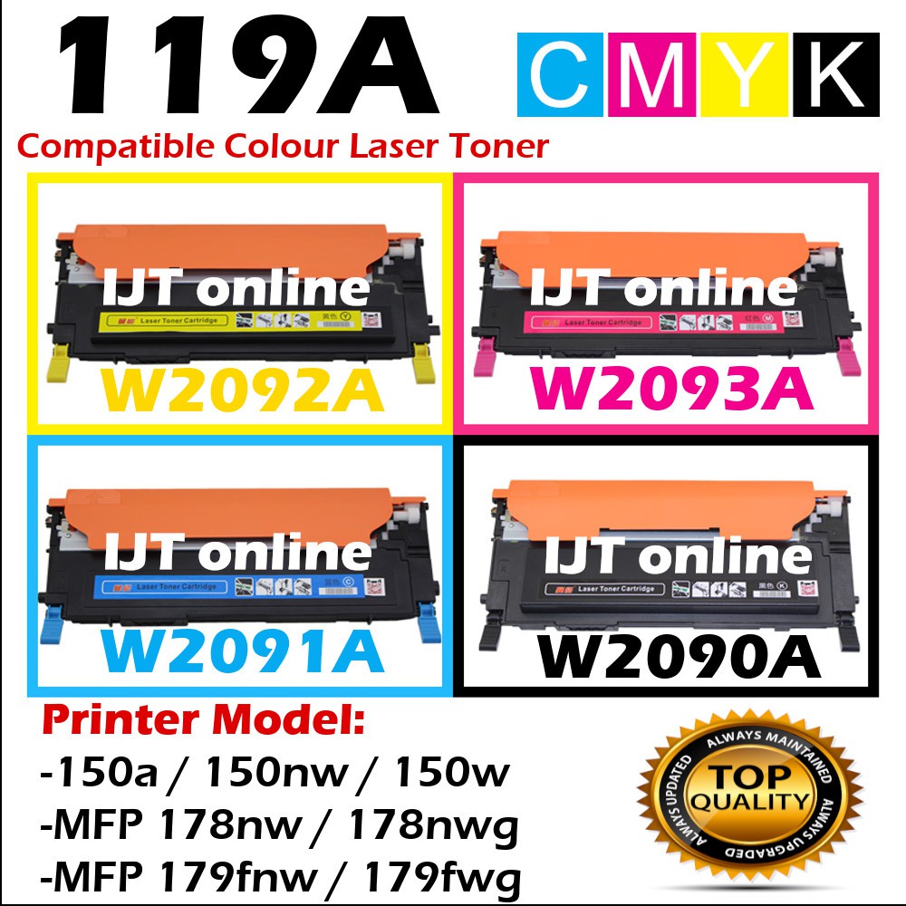 Compatible 119A W2090A W2091A W2092A W2093A For HP Color Laser 150a ...