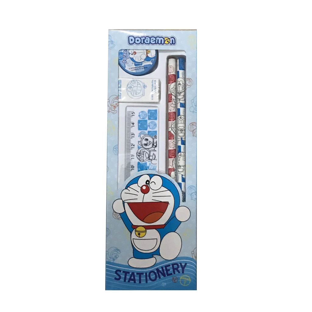 【ORIGINAL LICENSE】DORAEMON STATIONERY SET (SHARPENER, ERASER, RULER ...
