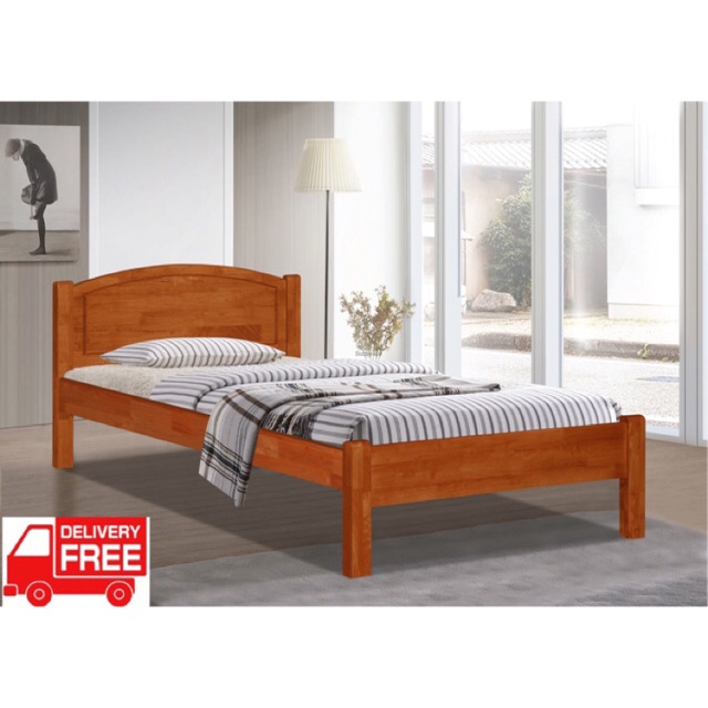 Furniture Art FULL SOLID WOOD Bed Frame / Katil Kayu - Super Single ...