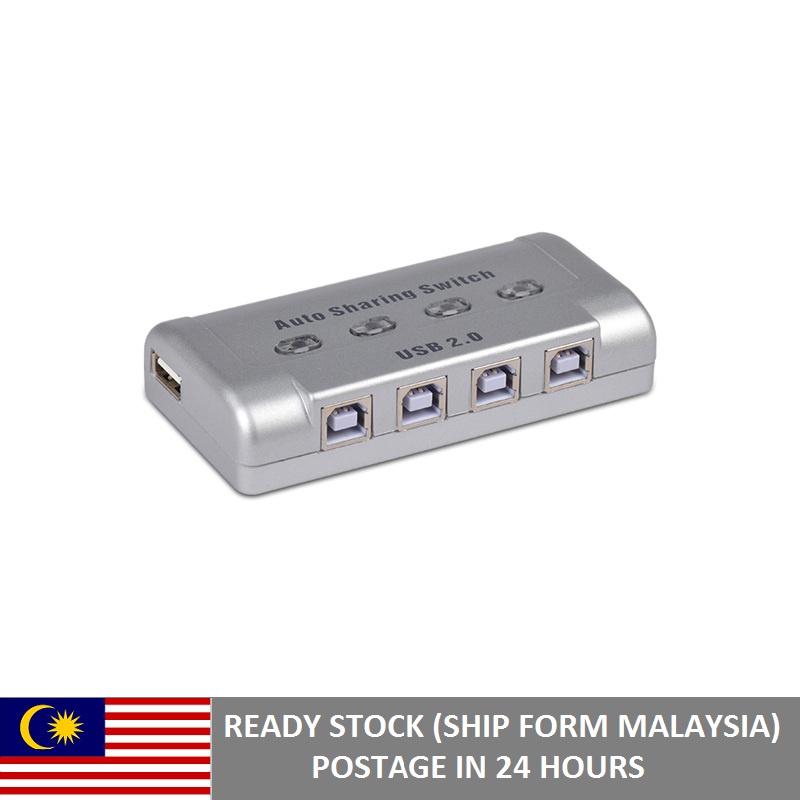 4Ports USB Auto Sharing Switch USB Printer Sharing Device Switch HUB ...