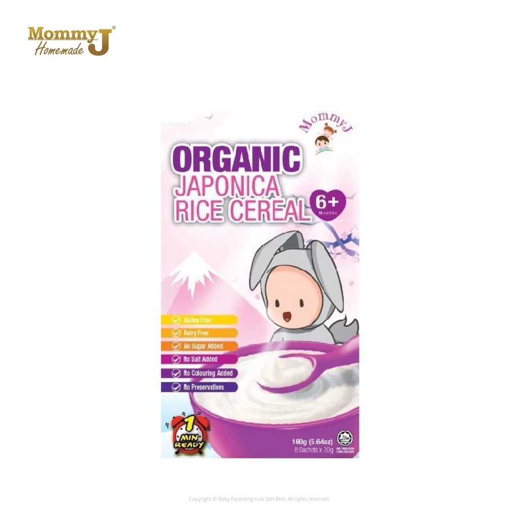 MommyJ (Exp 26.08.2026) Baby Rice Cereal Organic Japonica Rice 120grams/15gramsx8sachets 6months ...