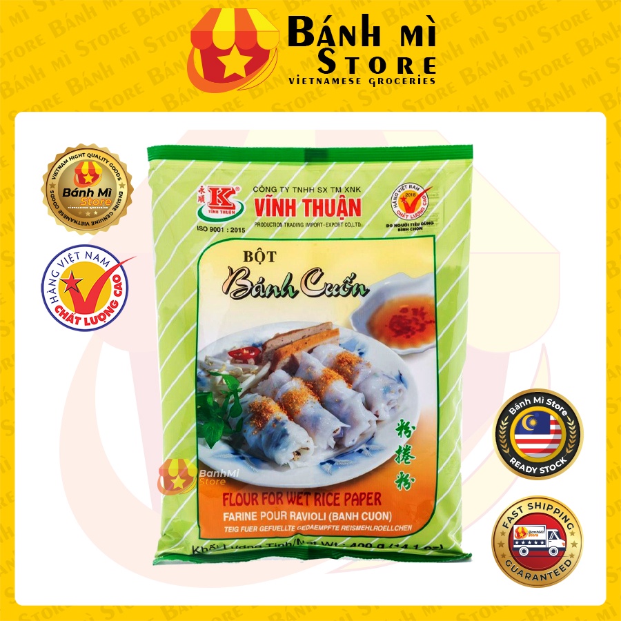 VINH THUAN BOT BANH CUON 🇻🇳 | VIETNAM FLOUR FOR WET RICE PAPER 400g ...