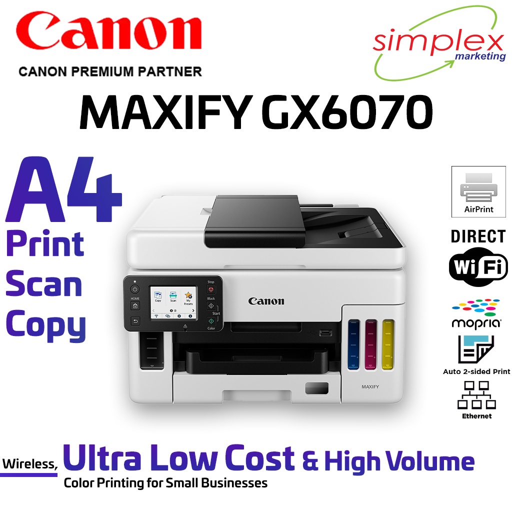 Canon MAXIFY GX6070 Refillable Inkjet Printer (Pre-Order) | Shopee Malaysia